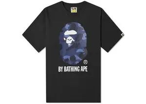 A BATHING APE Premium Happy New Year Camo Ape Head Tee Shirt - Black