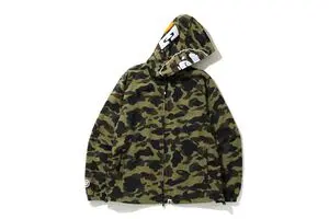 A BATHING APE 1st Camo 2nd Ape Full Zip Hoodie Jacket - Green