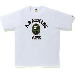 A BATHING APE 1st Camo College T-shirt - White/green