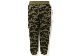 A BATHING APE 1st Camo Ape Head Patched Sweatpants - Green