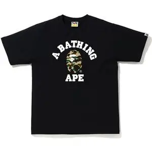 A BATHING APE 1st Camo College T-shirt - Black/yellow