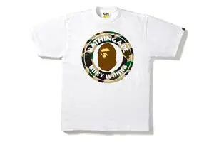 A BATHING APE 1st Camo Busy Works Tee Shirt White/beige