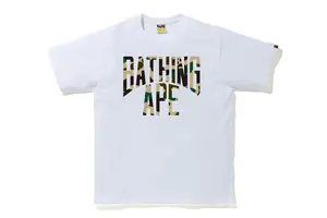 A BATHING APE 1st Camo Nyc Logo Tee Shirt - White/yellow