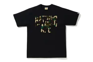 A BATHING APE 1st Camo Nyc Logo Tee Shirt - Black/yellow