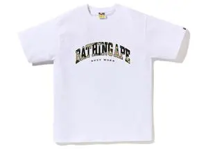 A BATHING APE 1st Camo Logo Tee Shirt White Yellow