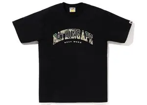 A BATHING APE 1st Camo Logo Tee Shirt - Black Yellow