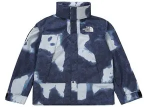 Supreme The North Face Bleached Denim Print Mountain Jacket - Indigo