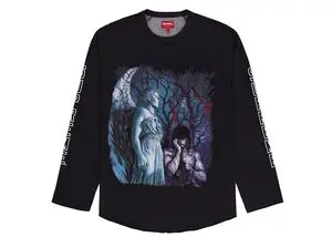 Supreme The Crow Raglan Long Sleeve Tee Shirt Black Graveyard