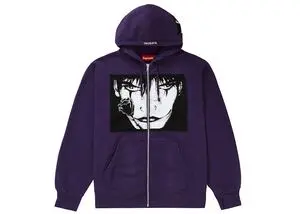 Supreme The Crow Zip Up Hooded Sweatshirt - Dusty Purple