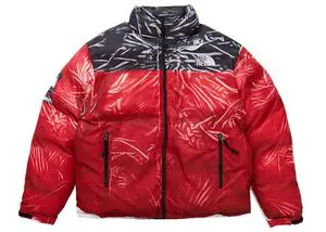 Supreme The North Face Printed Nuptse Trompe L'oeil Jacket - Red