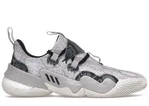 Adidas Trae Young 1 Snakeskin Sneakers - Light Solid Grey/crystal White/core Black