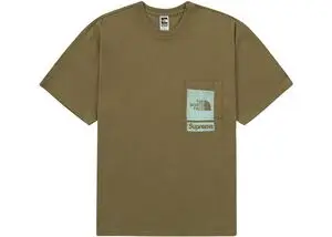 Supreme The North Face Printed Pocket Tee Shirt Olive