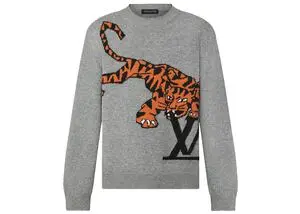 LOUIS VUITTON Tiger Intarsia Pullover - Grey