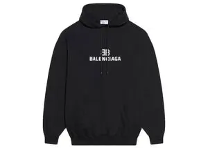 Balenciaga Bb Pixel Medium Fit Hoodie - Black