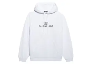 Balenciaga Bb Pixel Medium Fit Hoodie - White