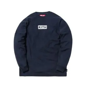 Kith X Cocacola Global Long Sleeve Tee Shirt - Navy Blue