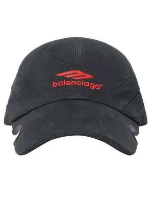 Balenciaga Logo-print Cap - Grey/red