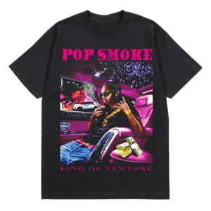 POP SMOKE X Vlone King Of Ny T-shirt - Black