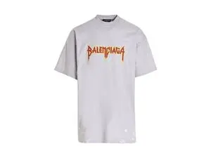 Balenciaga Metal Vintage Oversized Tshirtin - Grey