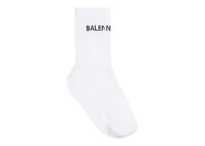 Balenciaga Logo Socks - White/black