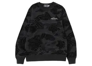 A BATHING APE Layered Line Camo Crewneck Sweatshirt - Black
