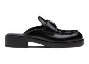 Prada 40mm Brushed Leather Mule