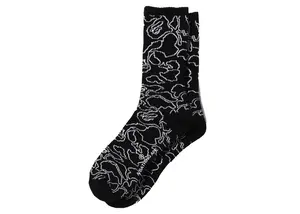 A BATHING APE Line Camo Socks - Black