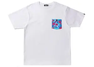 A BATHING APE Marble Camo Pocket Tee Shirt - White