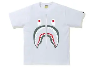 A BATHING APE Line 1st Camo Shark Tee Shirt White/green