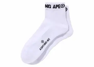 A BATHING APE Logo Short Socks