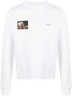 Off-White Off Slim Fit Caravaggio Angel Sweatshirt - White/black