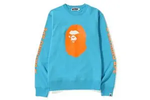 A BATHING APE Mad Face Wide Crewneck Sweatshirt