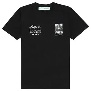 Off-White Slim Fit Monalisa Graphic Print T-shirt - Black