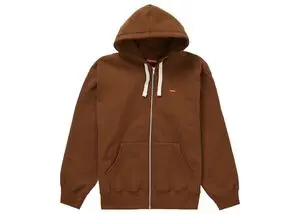 Supreme Small Box Drawcord Zip Up Hooded Sweatshirt - Brown