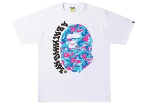 A BATHING APE Marble Camo Ape Head Tee Shirt