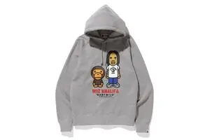 A BATHING APE Baby Milo X Wiz Khalifa Pullover Hoodie - Grey