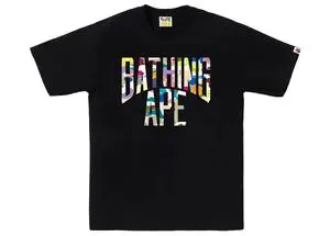 A BATHING APE Camo Nyc Logo Tee Shirt - Black/multicolor