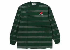 A BATHING APE Ape Heart Hoop Long Sleeve Tee Shirt