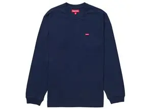 Supreme Small Box Long Sleeve Tee Shirt - Navy Blue