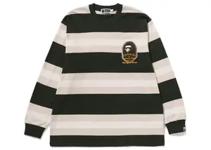A BATHING APE Badge Hoop Long Sleeve Tee Shirt - Green