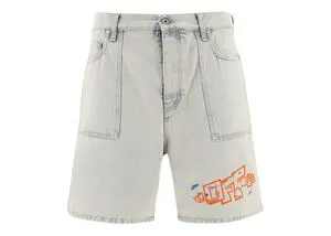 Off-White Utility Embroidered Logo Denim Shorts