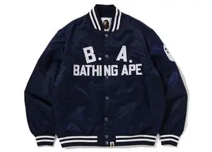 BAPE Nylon Varsity Jacket - Blue