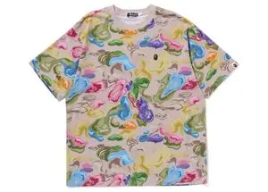 A BATHING APE Art Camo Ape Head One Point Tee Shirt Multicolor