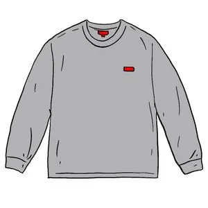 Supreme Small Box Long Sleeve Long Sleeve Tee Shirt - Grey