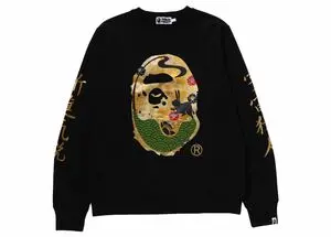 A BATHING APE Ape Head Crewneck Sweatshirt - Black