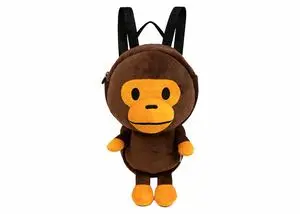 A Bathing Ape Baby Milo Plush Backpack - Brown | Editorialist