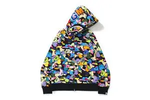 A BATHING APE Camo Shark Full-zip Hoodie - Black