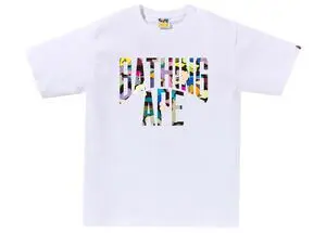 A BATHING APE Camo Nyc Logo Tee Shirt - White