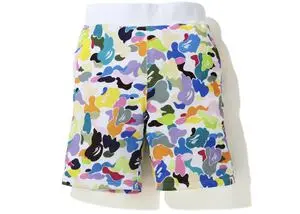 A BATHING APE Camo Sweat Shorts - White