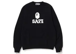 A BATHING APE Front Logo Relaxed Fit Crewneck Sweatshirt